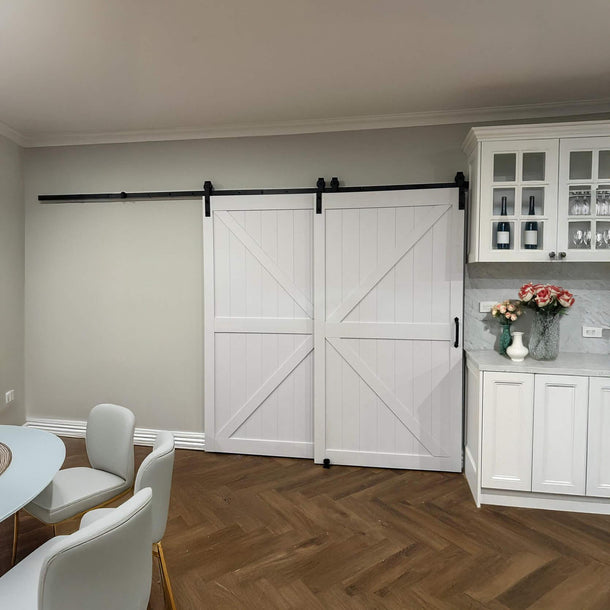 Bright White Barn Doors-British Brace -Barn Door Outlet – BarnDoorOutlet