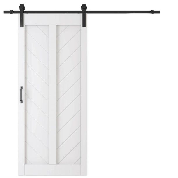 White Barn Door Fish Bone -Barn Door Outlet – BarnDoorOutlet