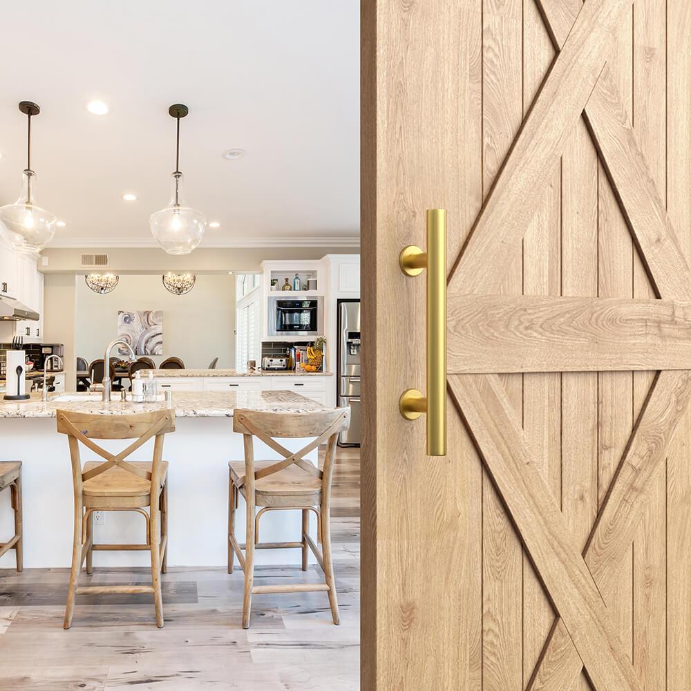 Brushed Bronze Round Barn Door Handle Kit (Double Sided) | Barn Door ...
